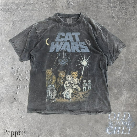 Cat Wars Vintage 90s Graphic Shirt, Retro Space Cat Comfort Colors® Tee ...
