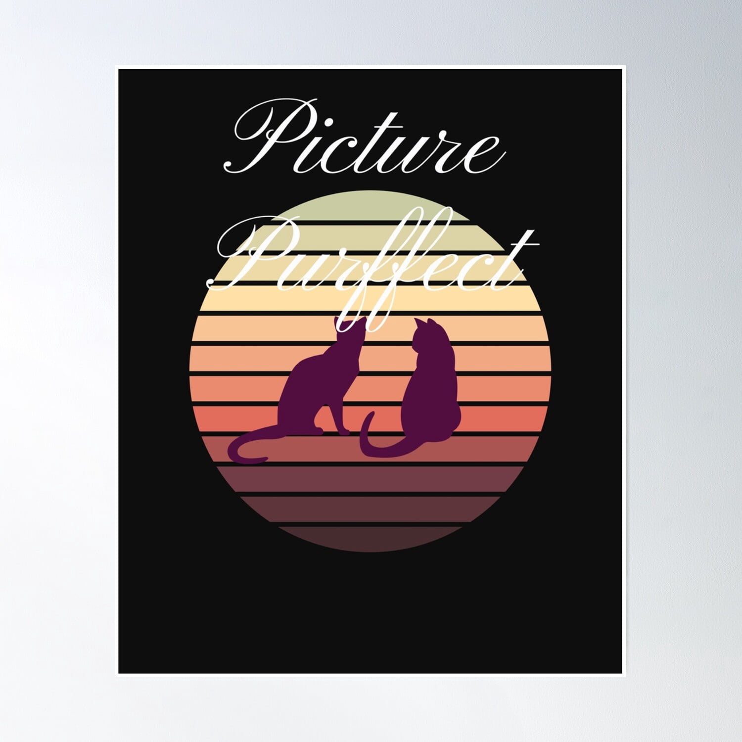 Cat Watching Sunset Nurse Cat Lover Doctor Cat Poster Wall Art, Modern ...