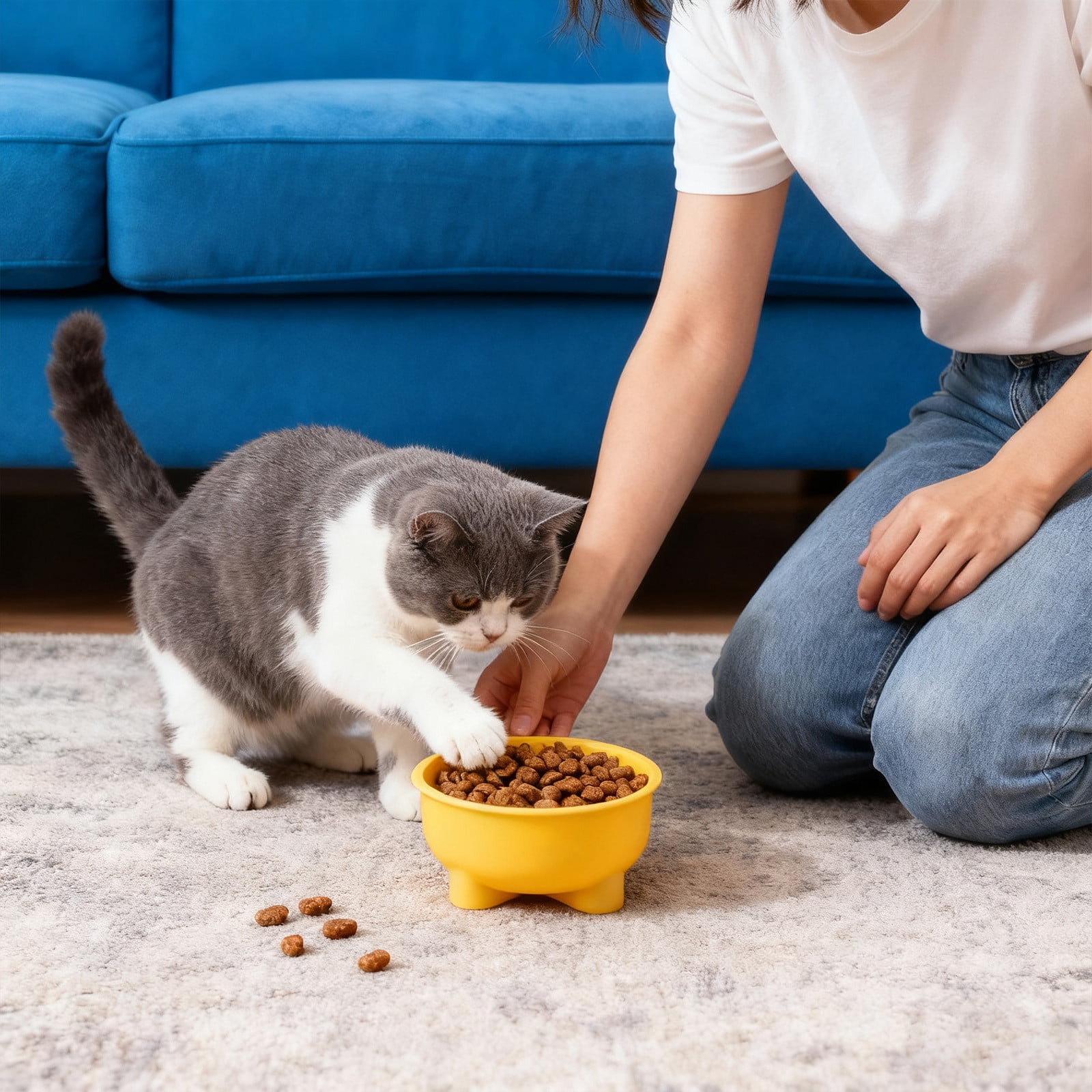Cat Water Bowl, Elevated Cat Bowl, Raised Pet Food Dish, Anti Vomiting ...