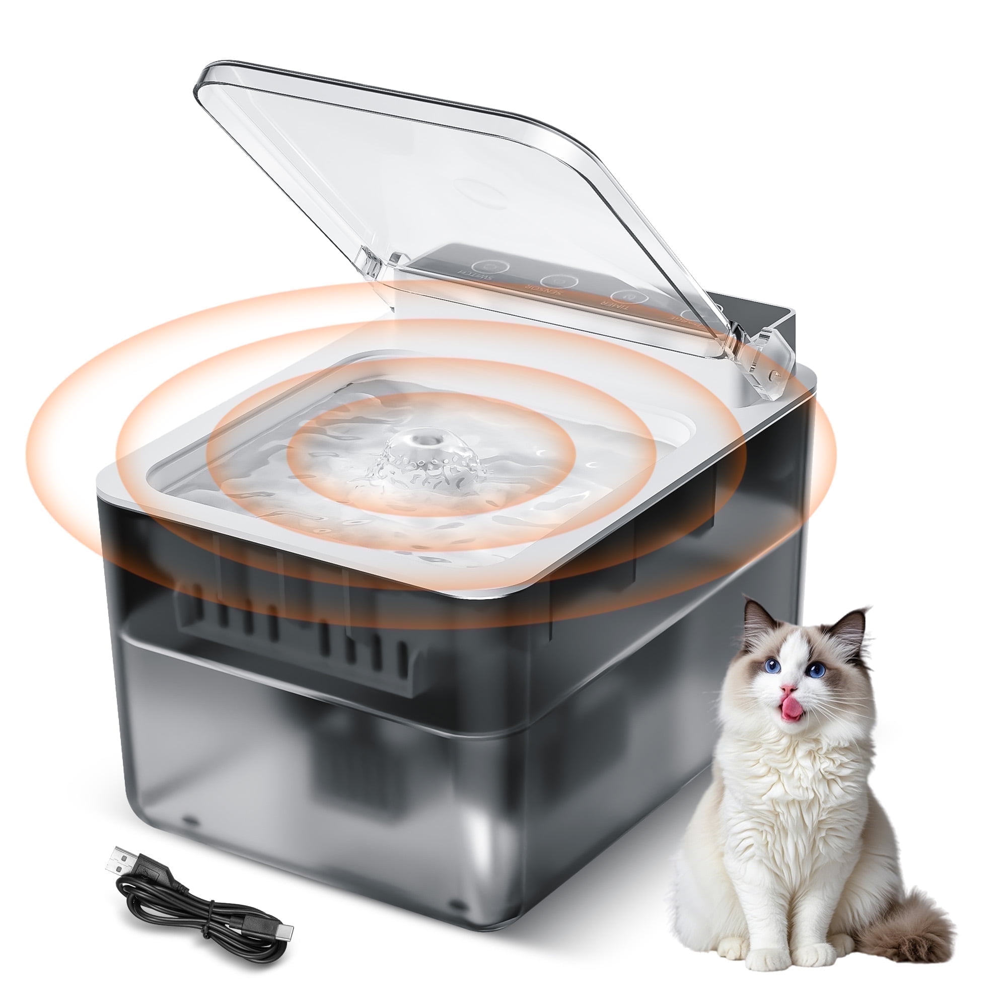 Cat Water Fountain, 101.4oz/7L Automatic Pet Water Fountain for Cats ...
