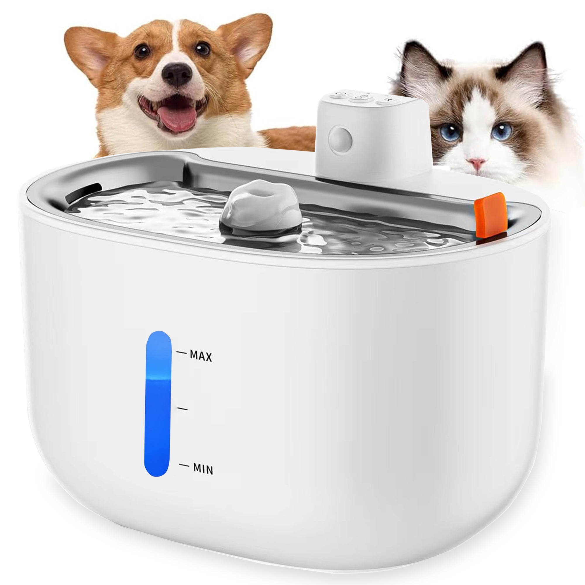 Cat Water Fountain, 102 oz/3L Battery Operated Cat Water Bowl with ...