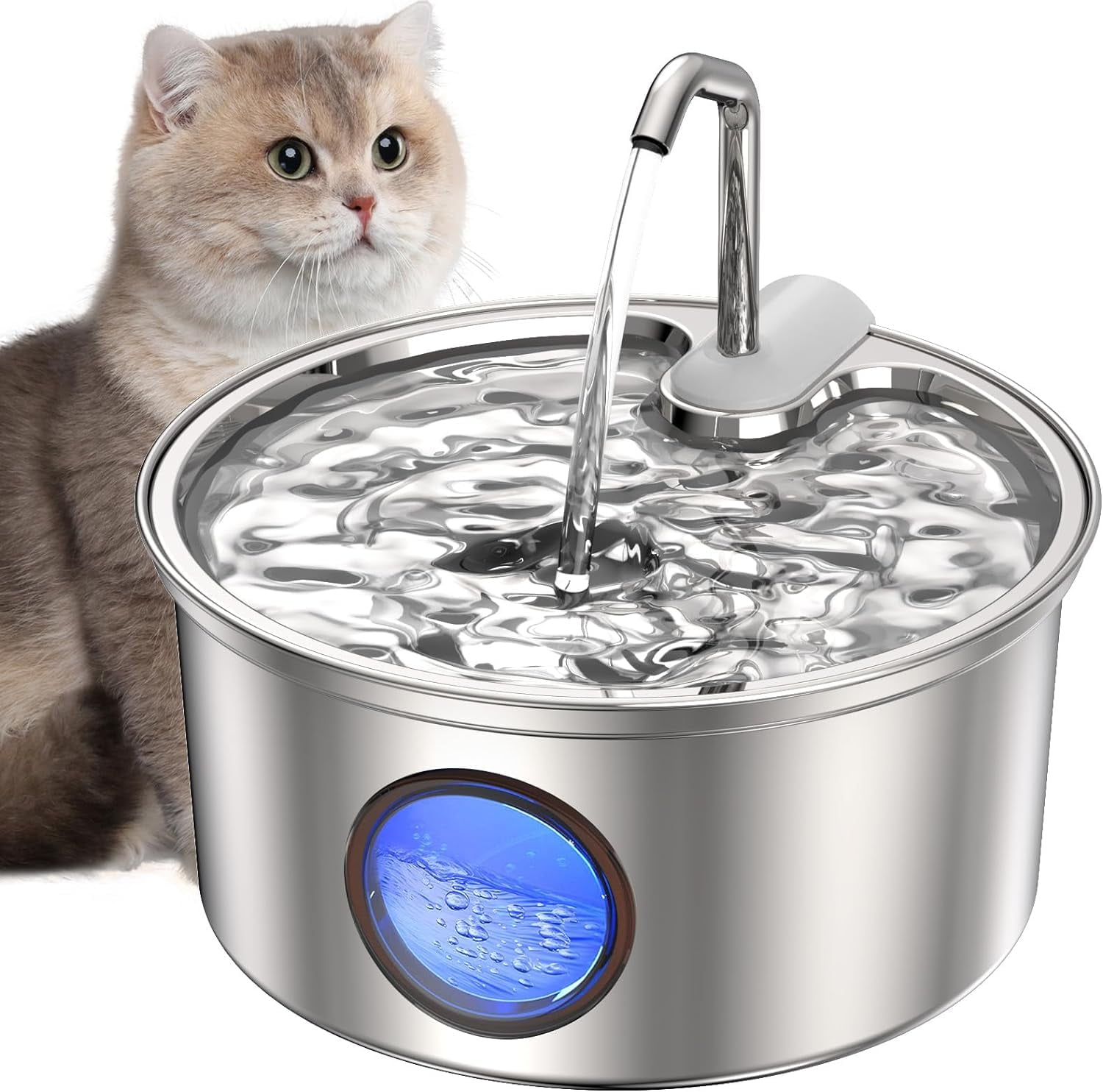 Cat Water Fountain,108oz/3.2L Stainless Steel Cat Fountain Cat Water ...
