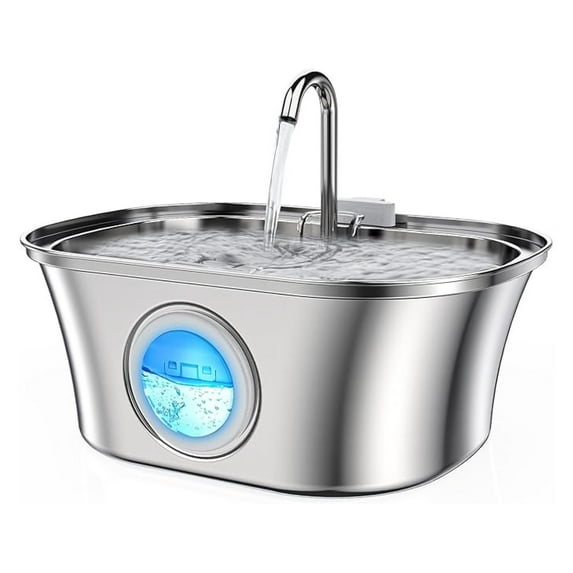 Cat Water Fountain, 108oz/3.2L Stainless Steel Pet Water Fountain with ...