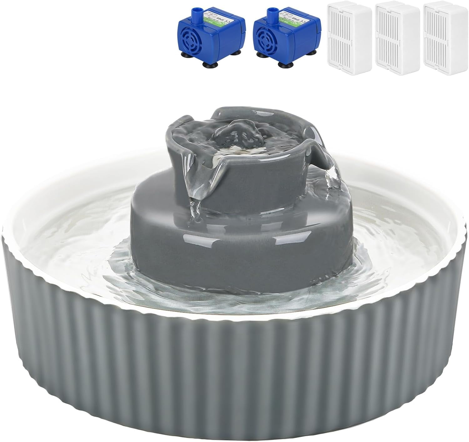 Cat Water Fountain, 2.1L/71oz Automatic Pet Water Fountain, 3 Filters ...