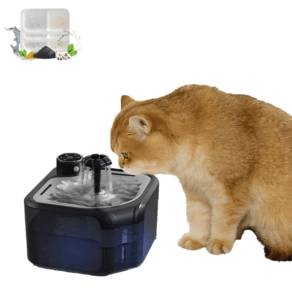 84oz/2.5L Automatic Cat Water Fountain, Quiet Circulating Pet Water ...