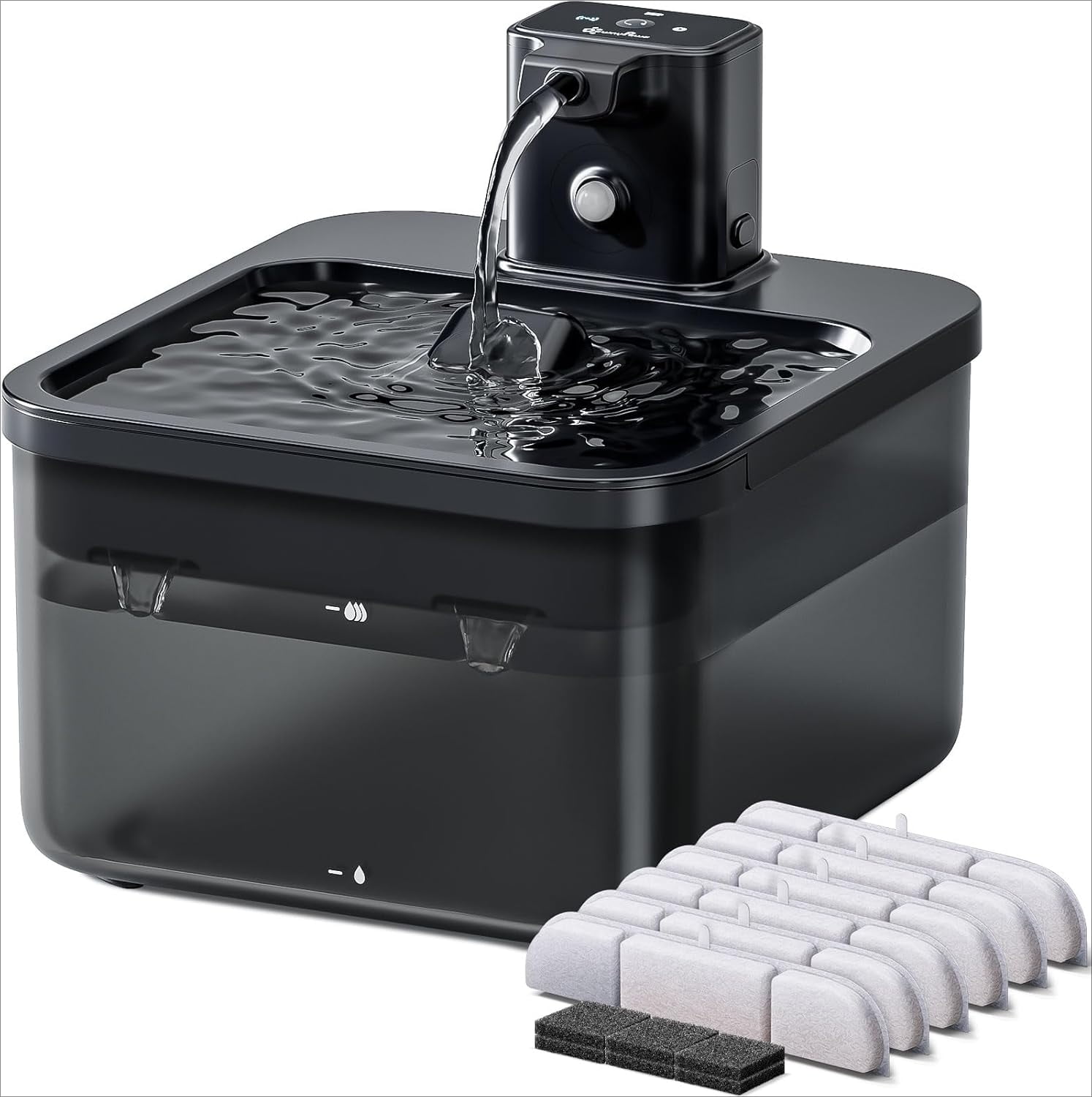 Cat Water Fountain Cordless, 84oz/2.5L Fursink Wireless Pet Water ...