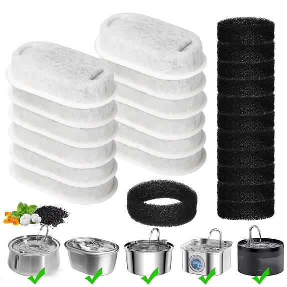 Cat Water Fountain Filter, 24-Pack Filters Replacement for 67oz/2L ...