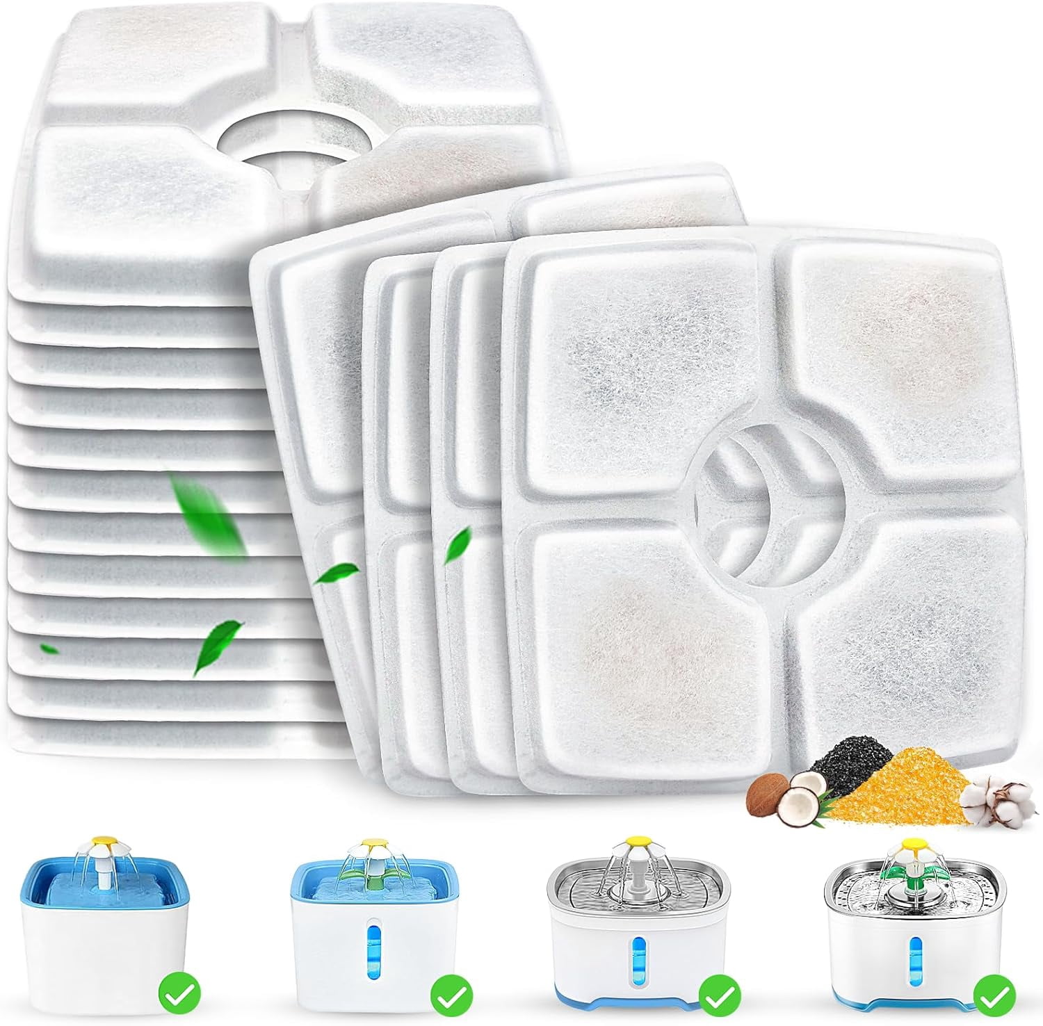Cat Water Fountain Filter Replacement, 16 Pack Cat Fountain Filters ...