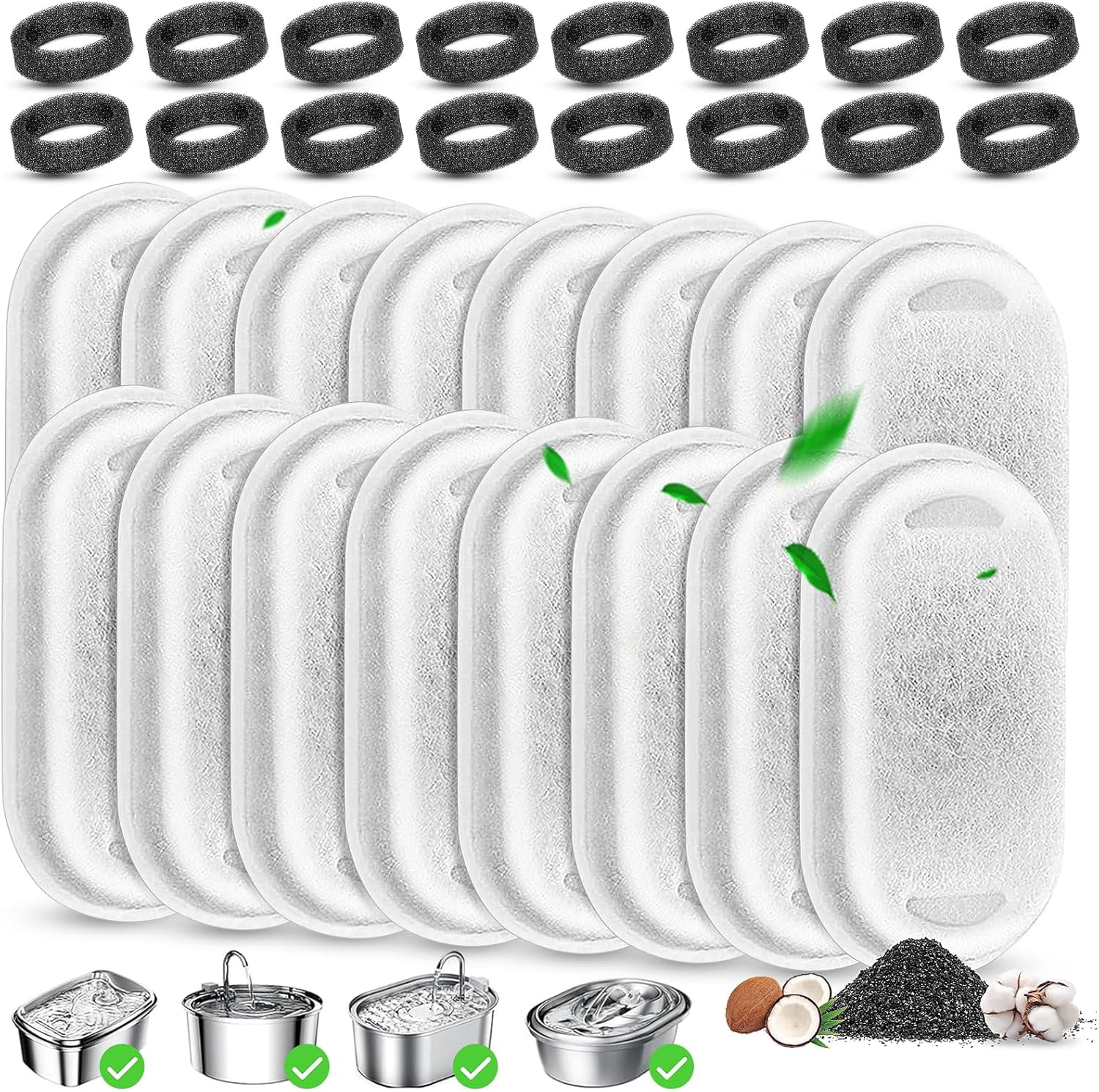 Cat Water Fountain Filters Replacement, 16 Pcs Pet Water Fountain ...