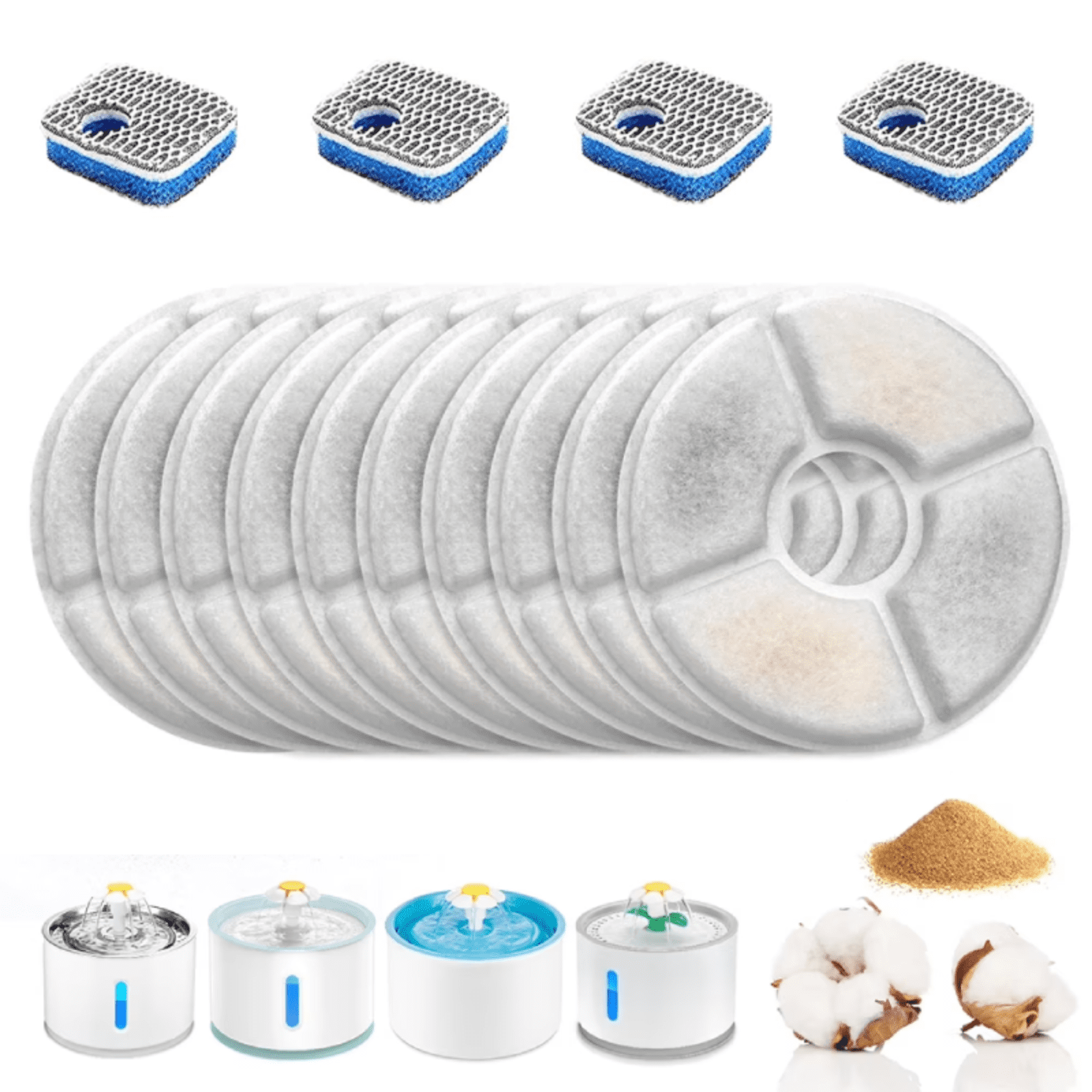 Cat Water Fountain Filters Replacement Filter Fit for Flower Fountain ...
