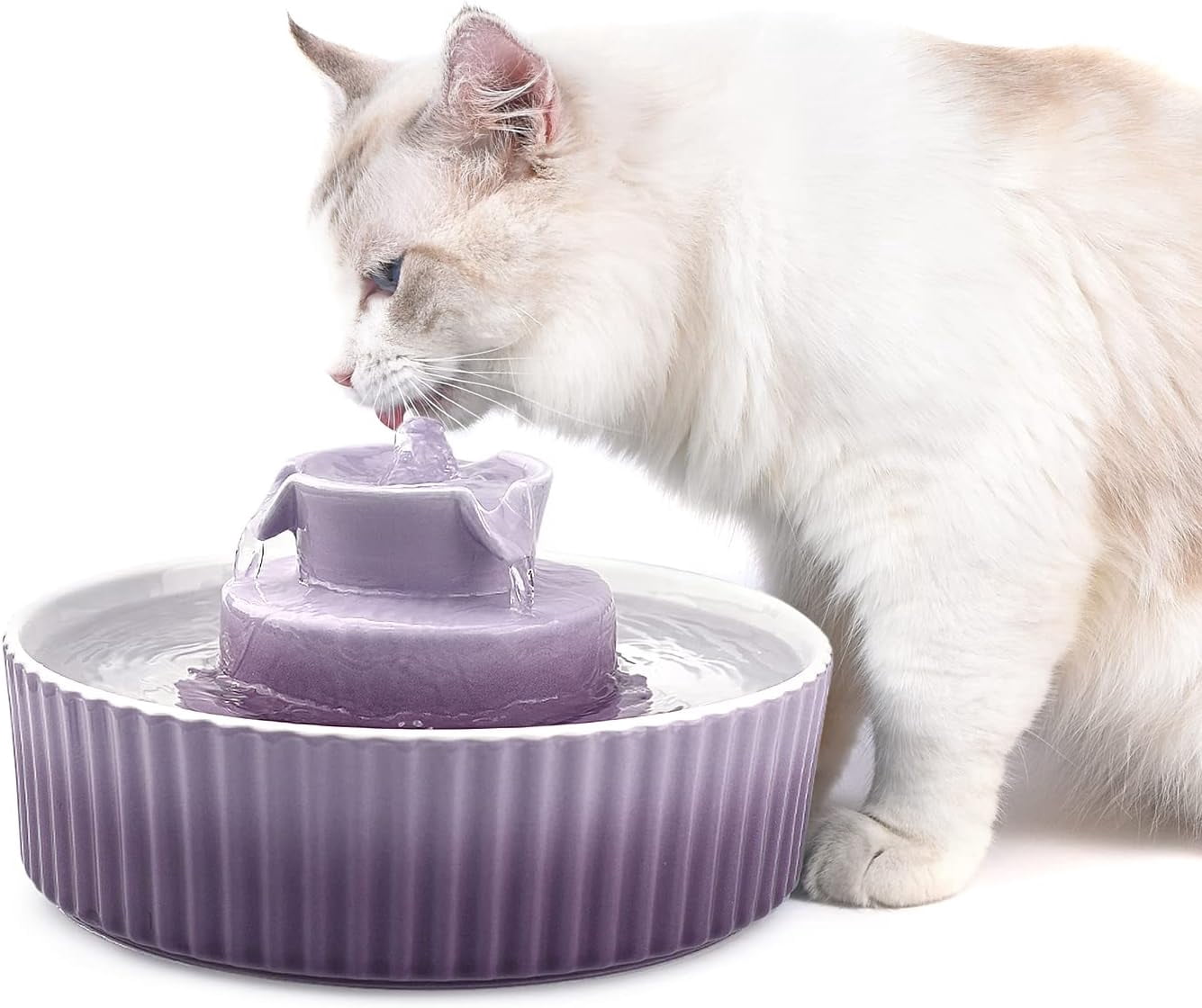 Cat Water Fountain: MAKEGELD Pet Drinking Fountain-2.1L/71oz Cat ...