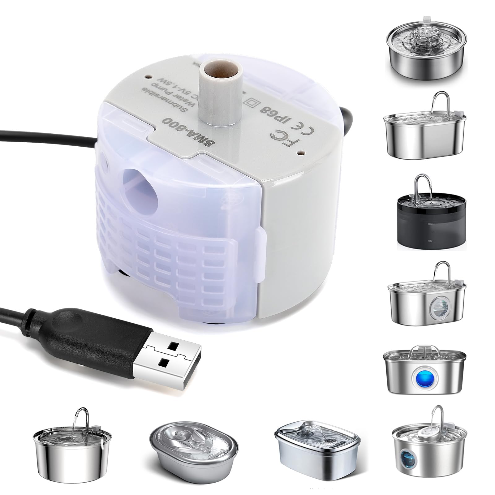 Cat Water Fountain Pump,Pet Water Fountain Pump Replacement Pump SMA ...