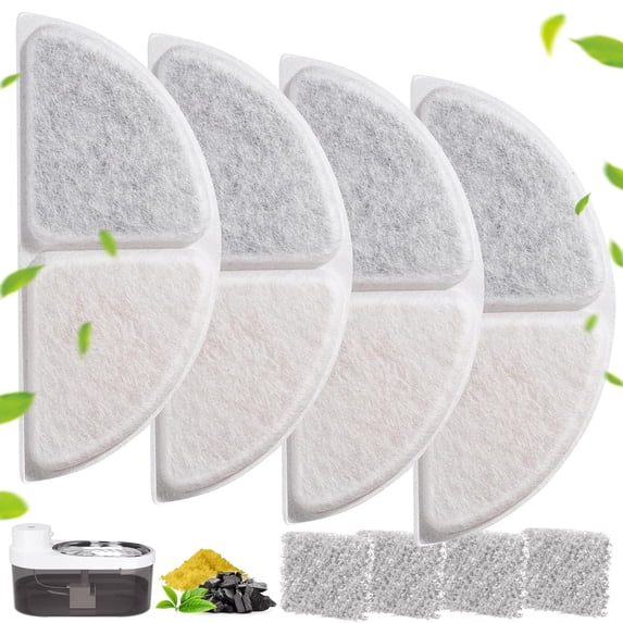 Cat Water Fountain Replacement Filters, 4-Pack Filters & 4-Pack Pre ...