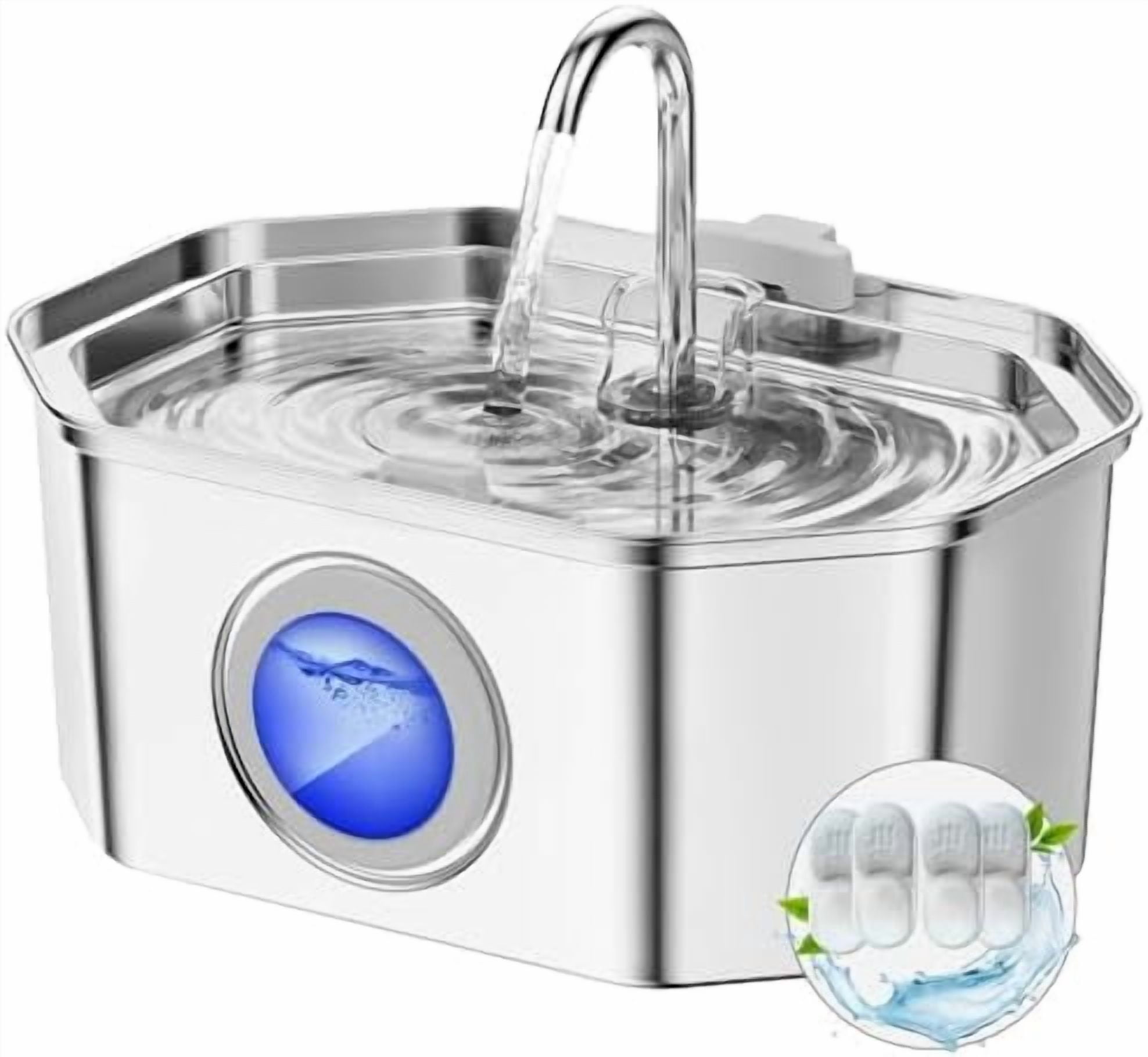 Cat Water Fountain Stainless Steel 108oz/3.2L, Automatic Pet Fountain ...