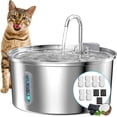 Cat Water Fountain Stainless Steel:108oz/3.2L Cat Fountain for Drinking ...