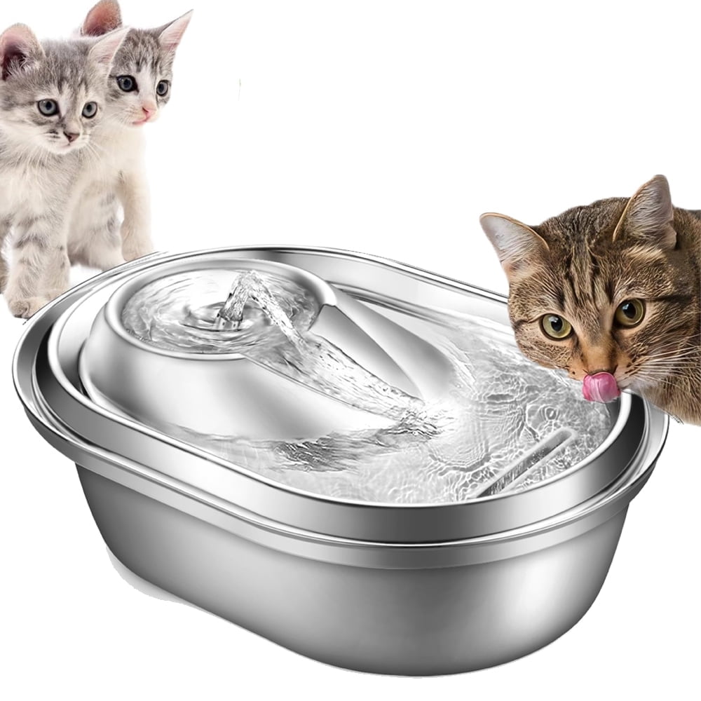 Cat Water Fountain Stainless Steel,Automatic Pet Fountain Dispenser for ...