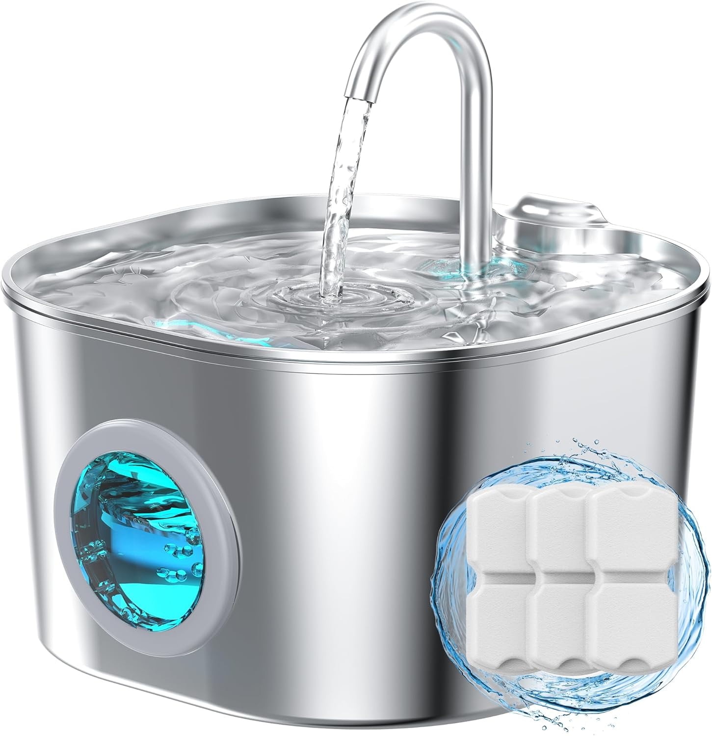 Cat Water Fountain Stainless Steel: Pet Fountains for Cats/Dog Indoor ...