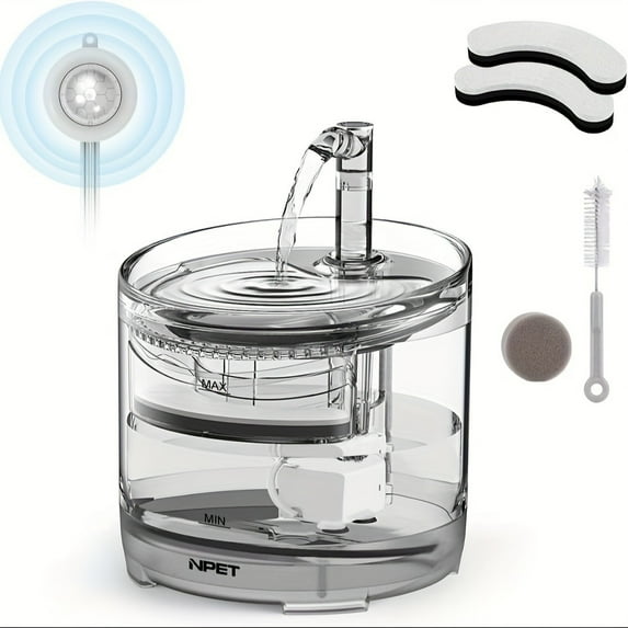 Cat Water Fountain WF050TP - 1.5L Automatic Pet Drinking Fountain ...