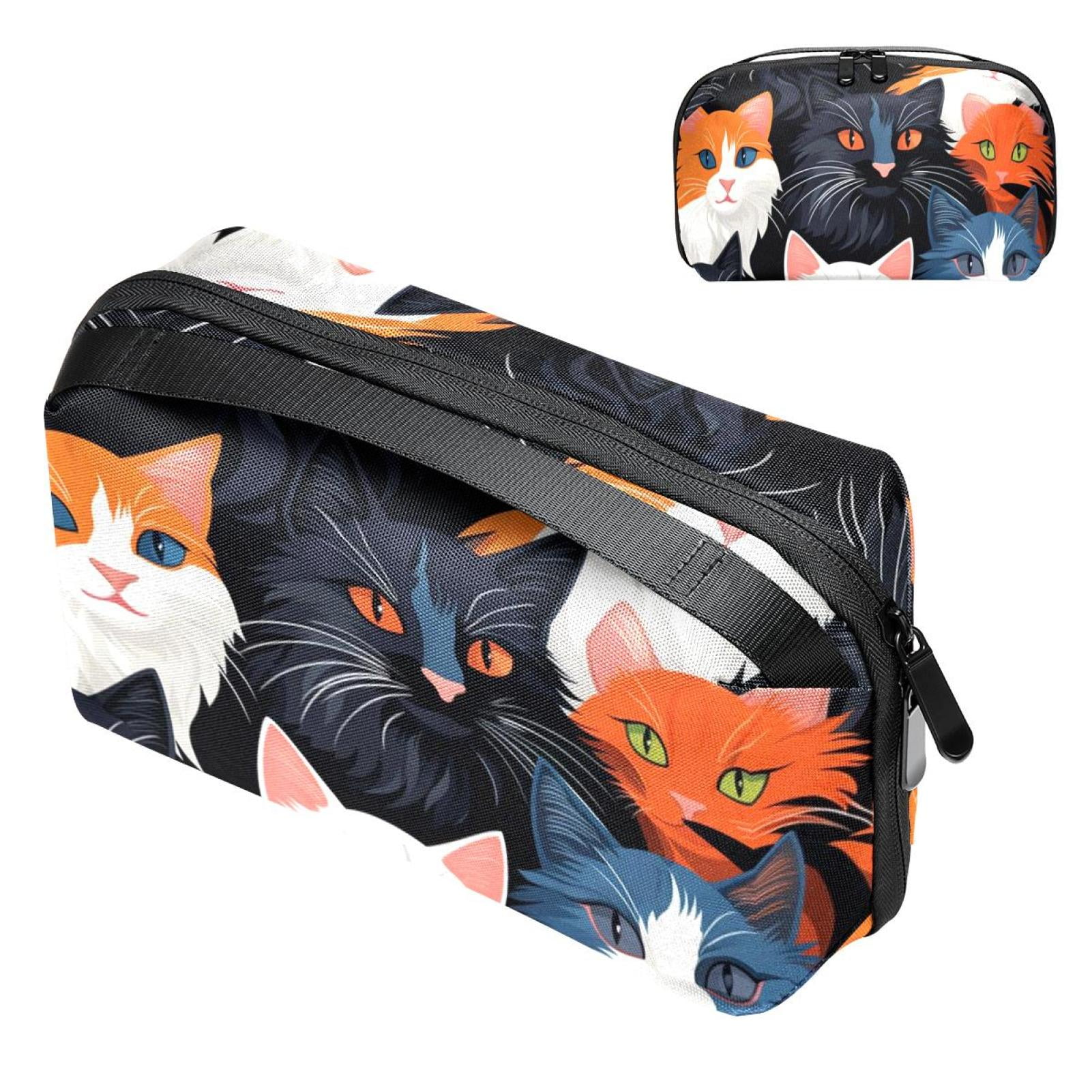 Cat Waterproof Oxford Cloth Hard Drive Case with Charger Pouch, PC Case ...