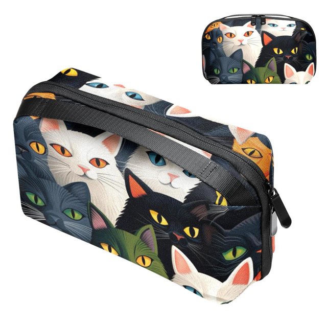 Cat Waterproof Oxford Cloth Travel Case for Electronic Devices, USB ...