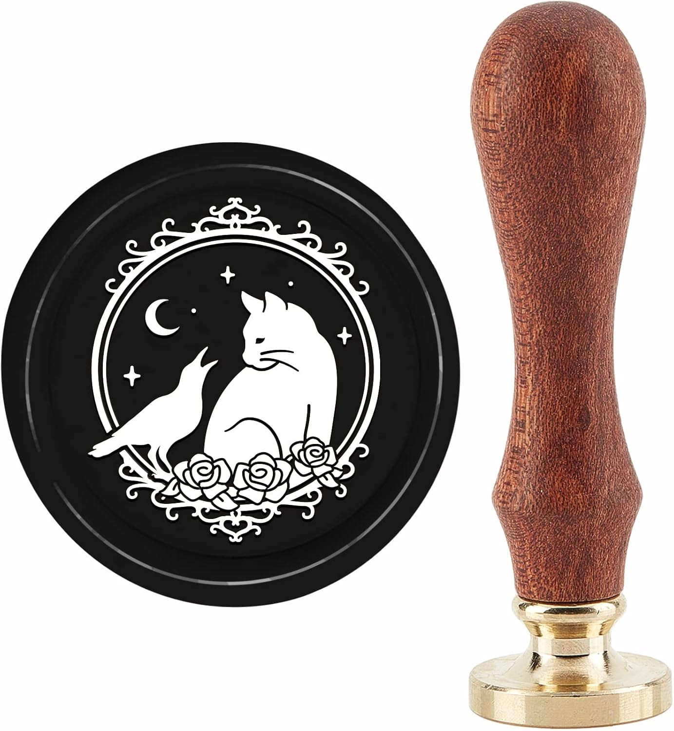 Cat Wax Seal Stamp Crow Sealing Wax Stamps Roses 30mm Retro Vintage ...