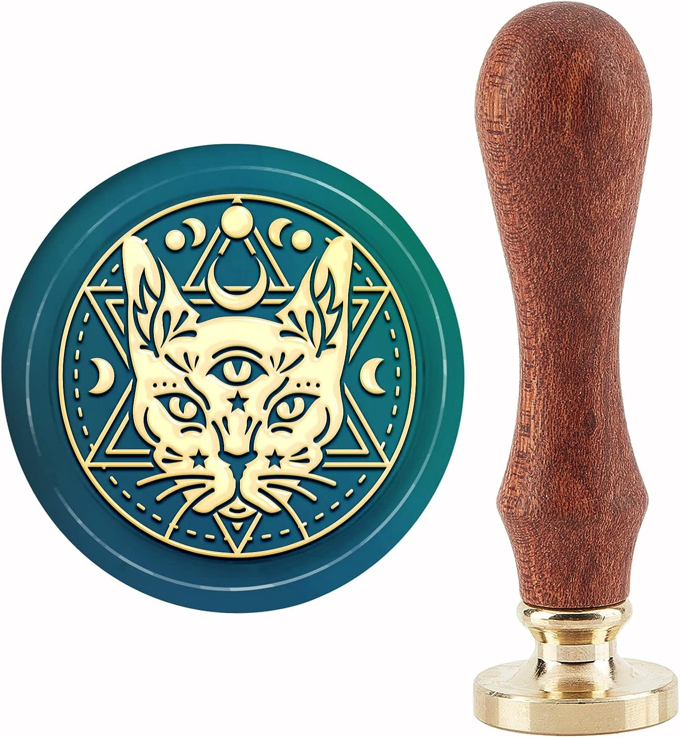 Cat Wax Seal Stamp Eye Vintage Sealing Wax Stamps Moon Star 30mm ...