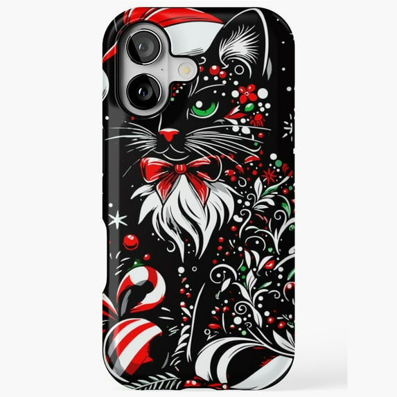 Cat Wearing Holiday Clothes Funny Christmas Case iPhone 17 to 11 Pro ...