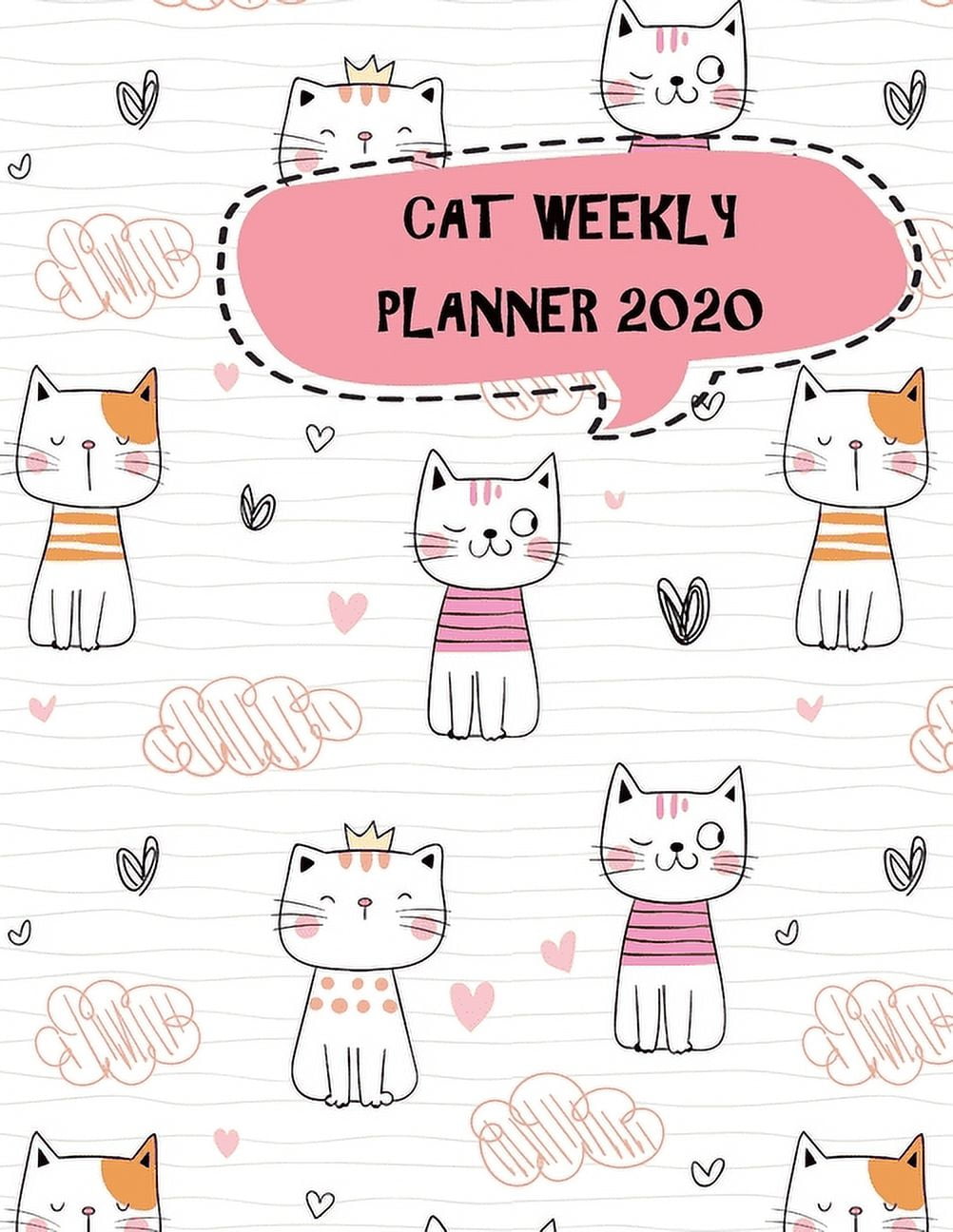Cat Weekly Planner 2020: Kawaii cat stuff monthly weekly planner with ...