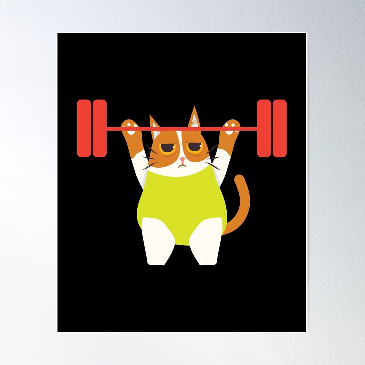Cat Weight Lifting Funny Cat Lover Workout Fitness Gym Shirt Poster ...