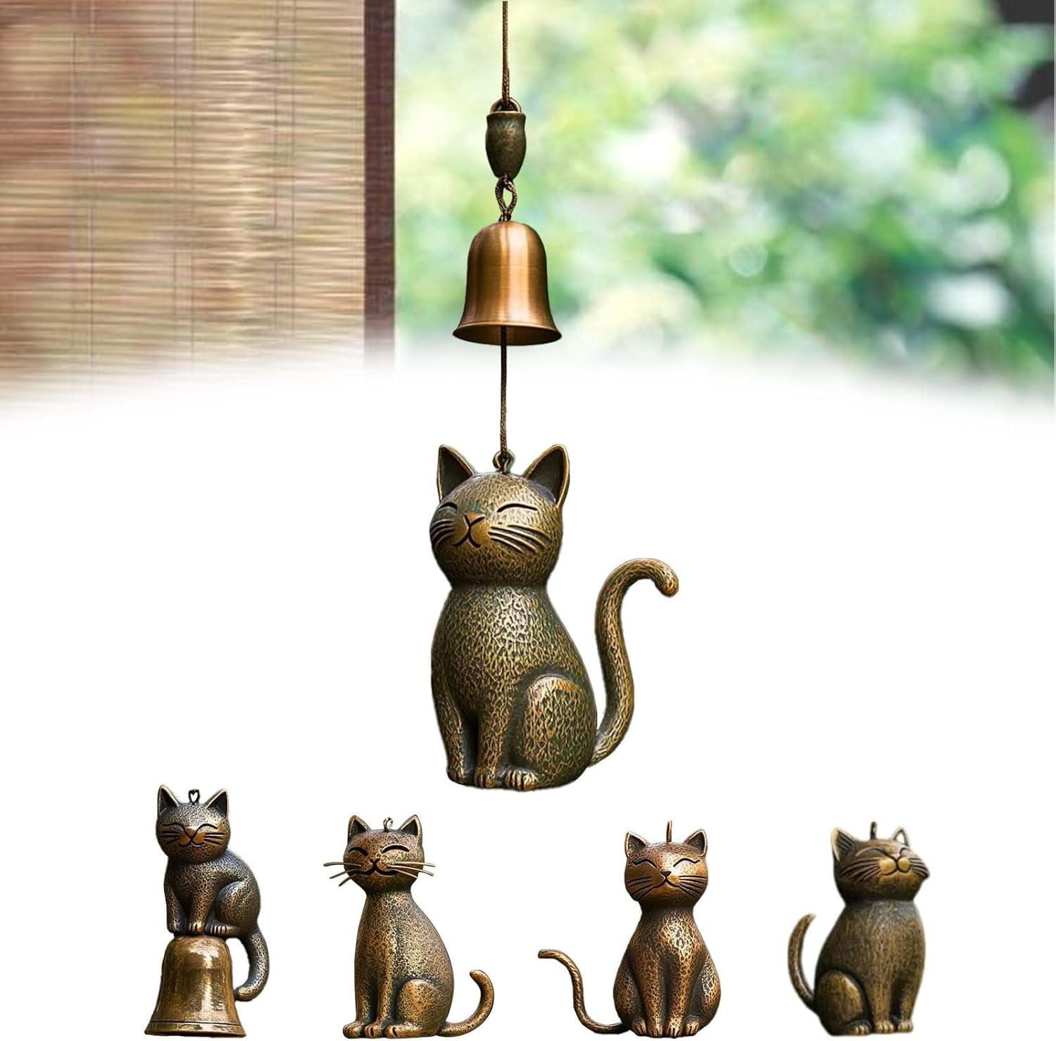 Cat Wind Chime 2025 New Unique Cat Garden Decor, Outdoor Statue Themed ...
