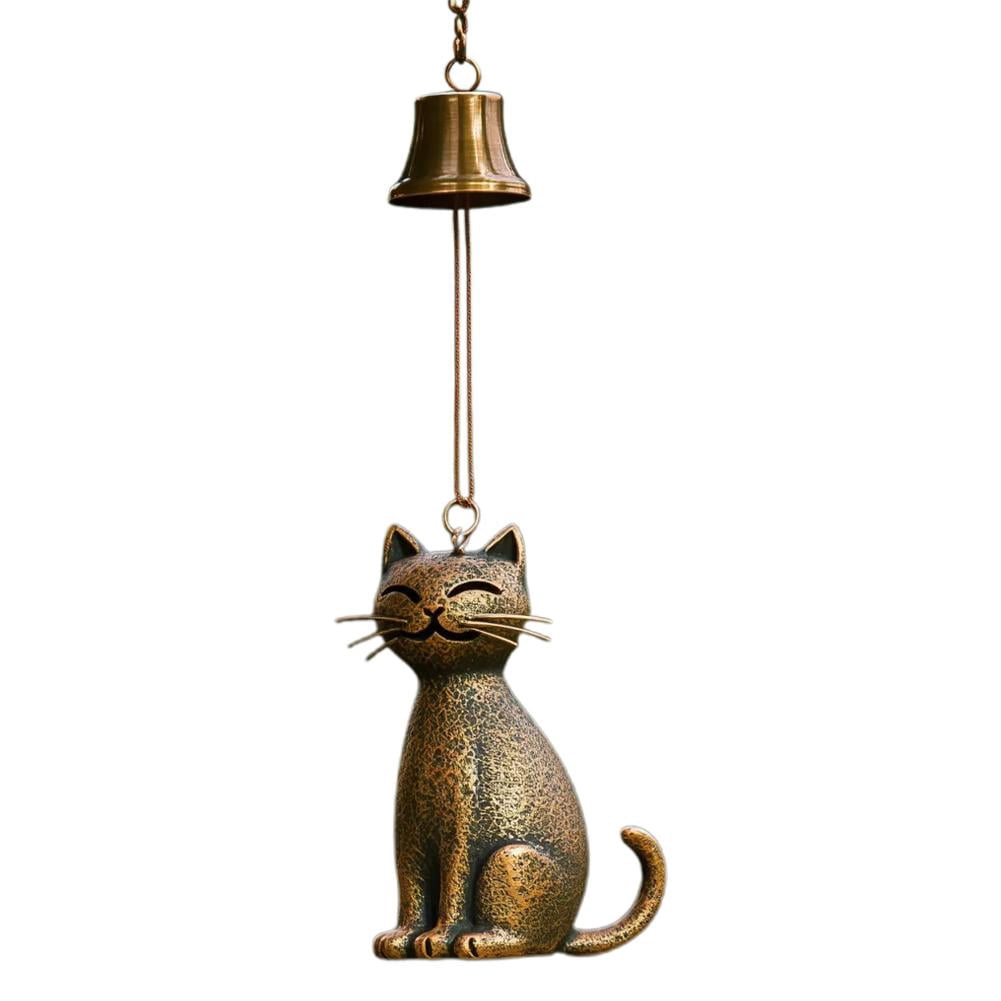 Cat Wind Chime,Cat Garden Decor Outdoor,Cat Statue Themed Gifts,Wind ...