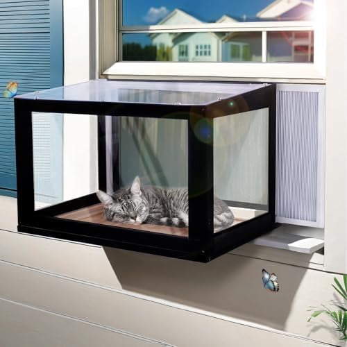 Cat Window Box Outdoor Cat Enclosure Window Catio Perch Bug Proof Wire ...