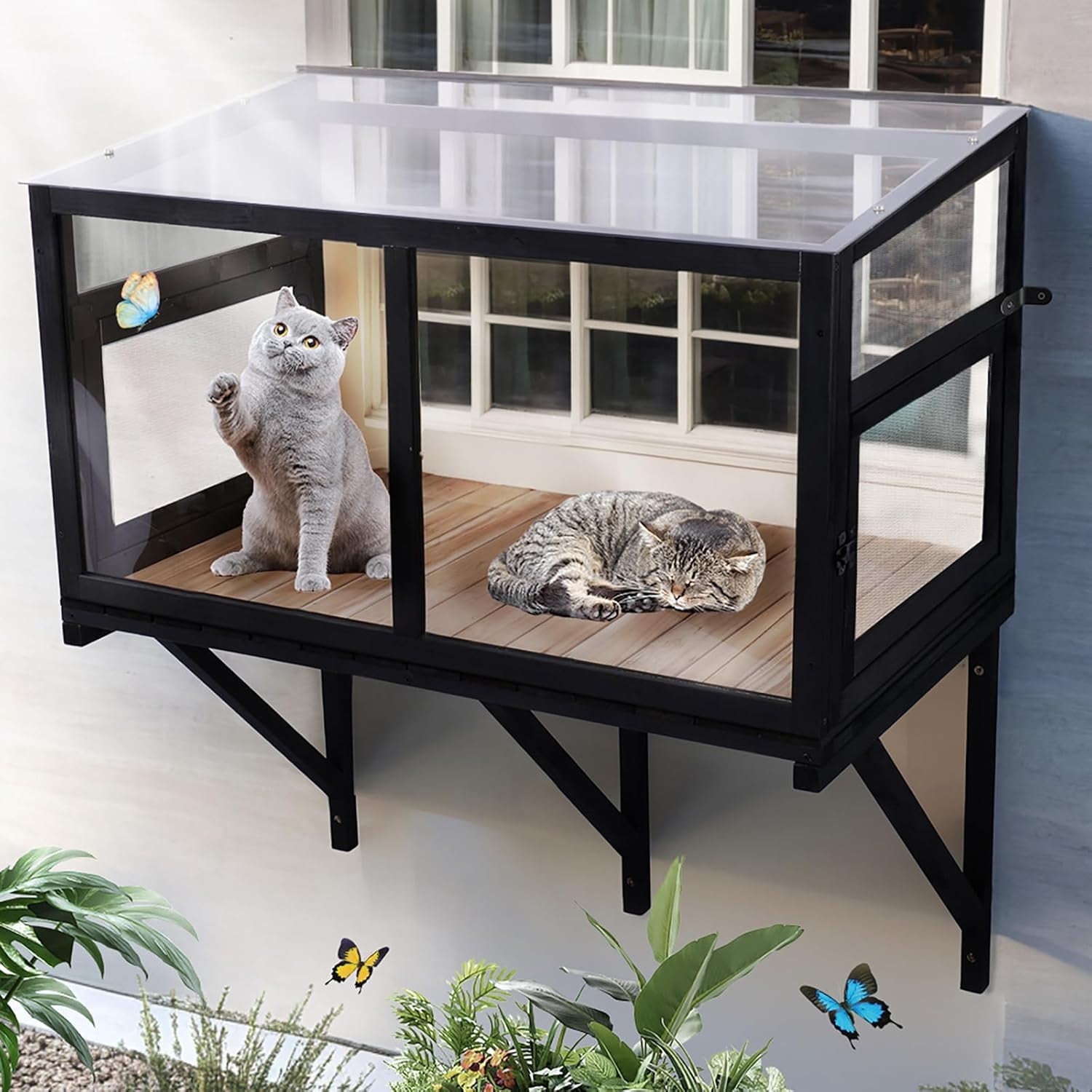 Cat Window Box Window Perch Catio Outdoor Cat Enclosure Bug Proof Wire ...