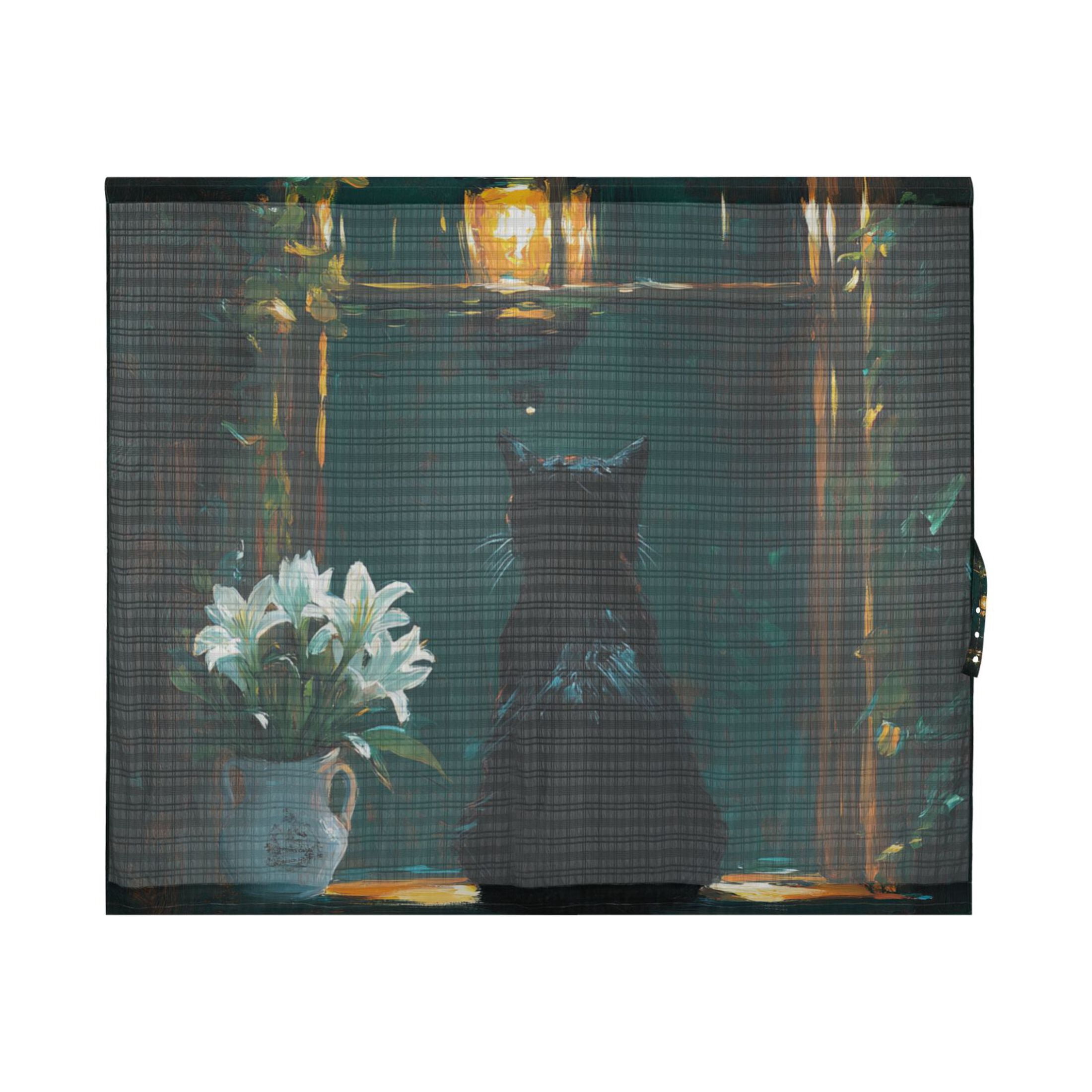 Cat Window Door Panels 25x72in Breathable Mesh Privacy UV Blocking with ...