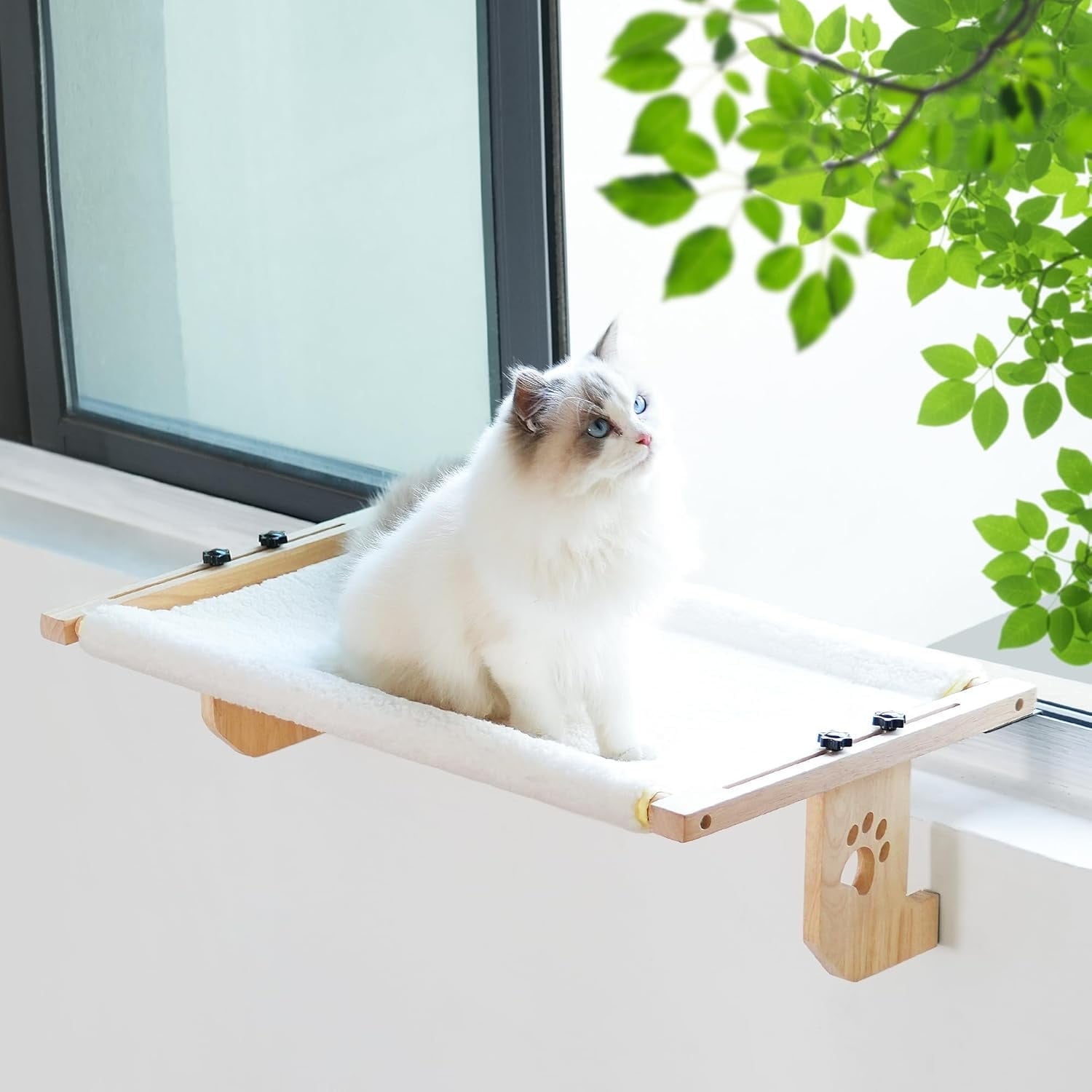 Liraviva Cat Window Perch – Plush Window Seat for Extra-Large Cats or ...