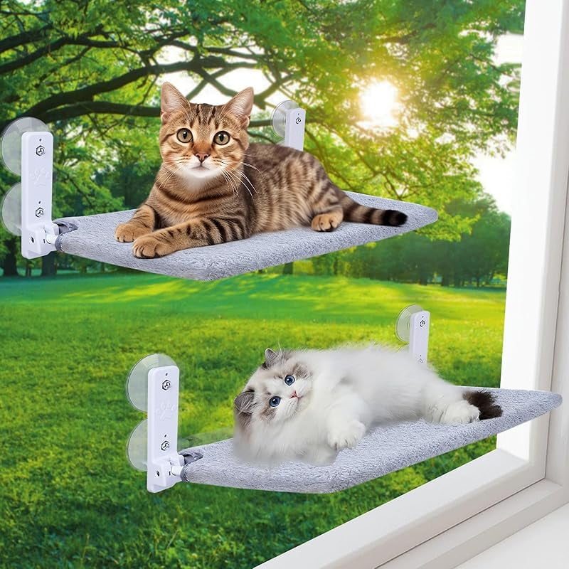 Cat Window Perch, Foldable Cat Window Hammock Sunbathing and Climbing ...