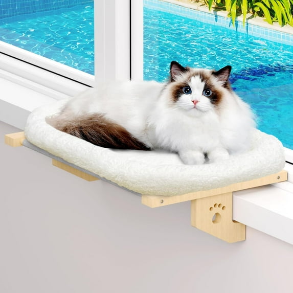 Cat Window Perch With Cushion Bed Cover - Premium Wood & Anti-Fracture ...