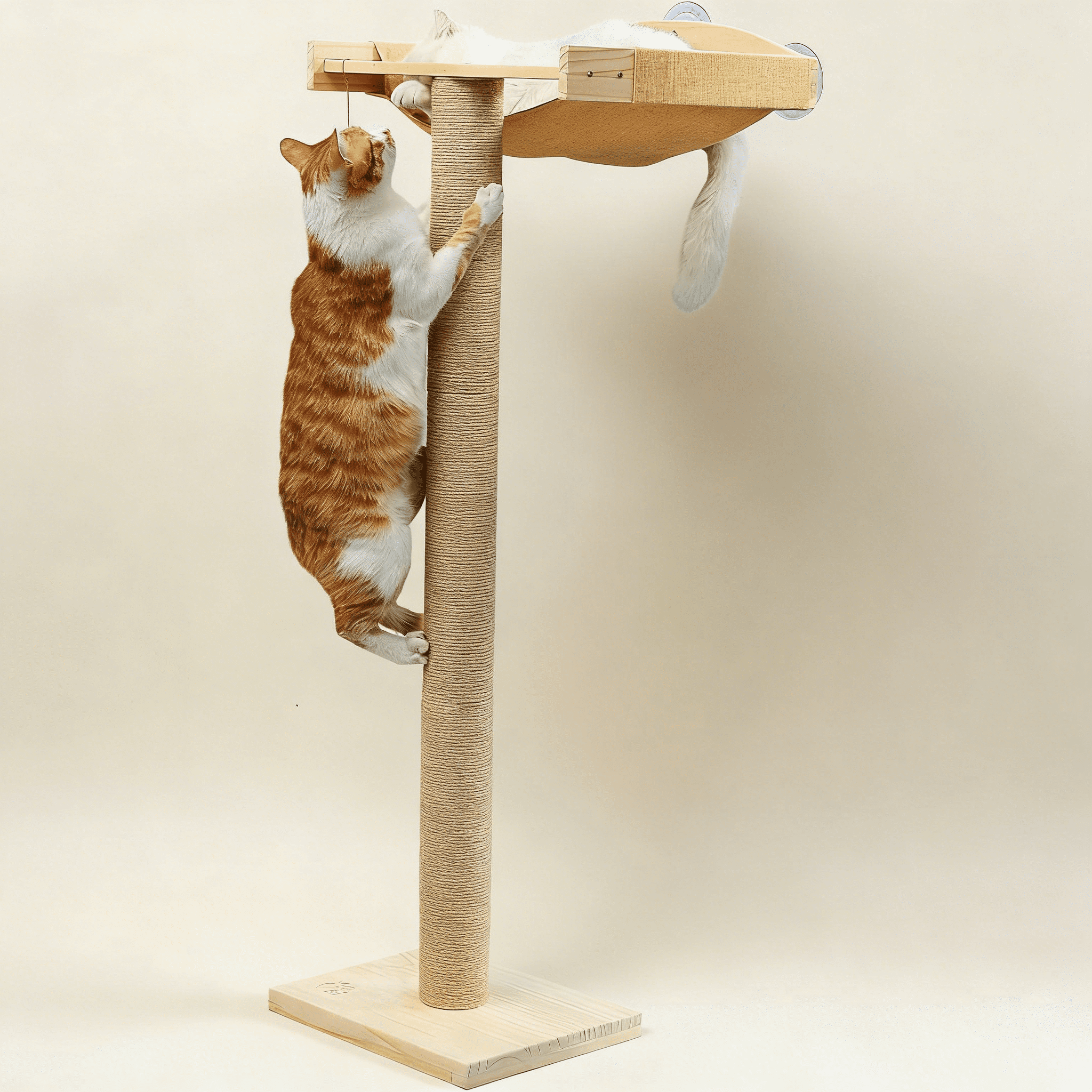 Cat Window Perch with Scratching Posts, Climbing Tree Hammock Mounted ...