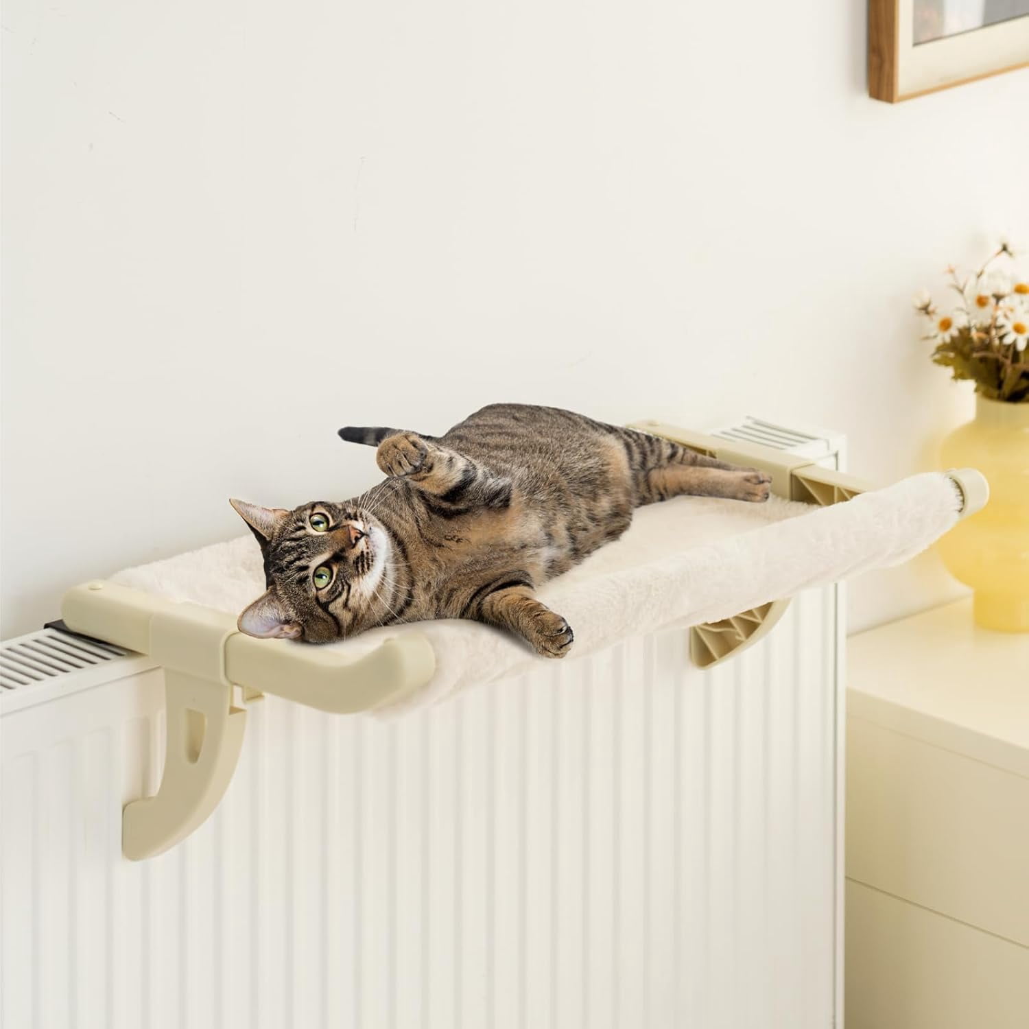 Cat Window Sill Perch for Indoor Cats, One-Step Sliding Clamping Slot ...