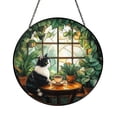 Cat Window Suncatcher with Stained Glass Effect, Decorative Pet Window ...