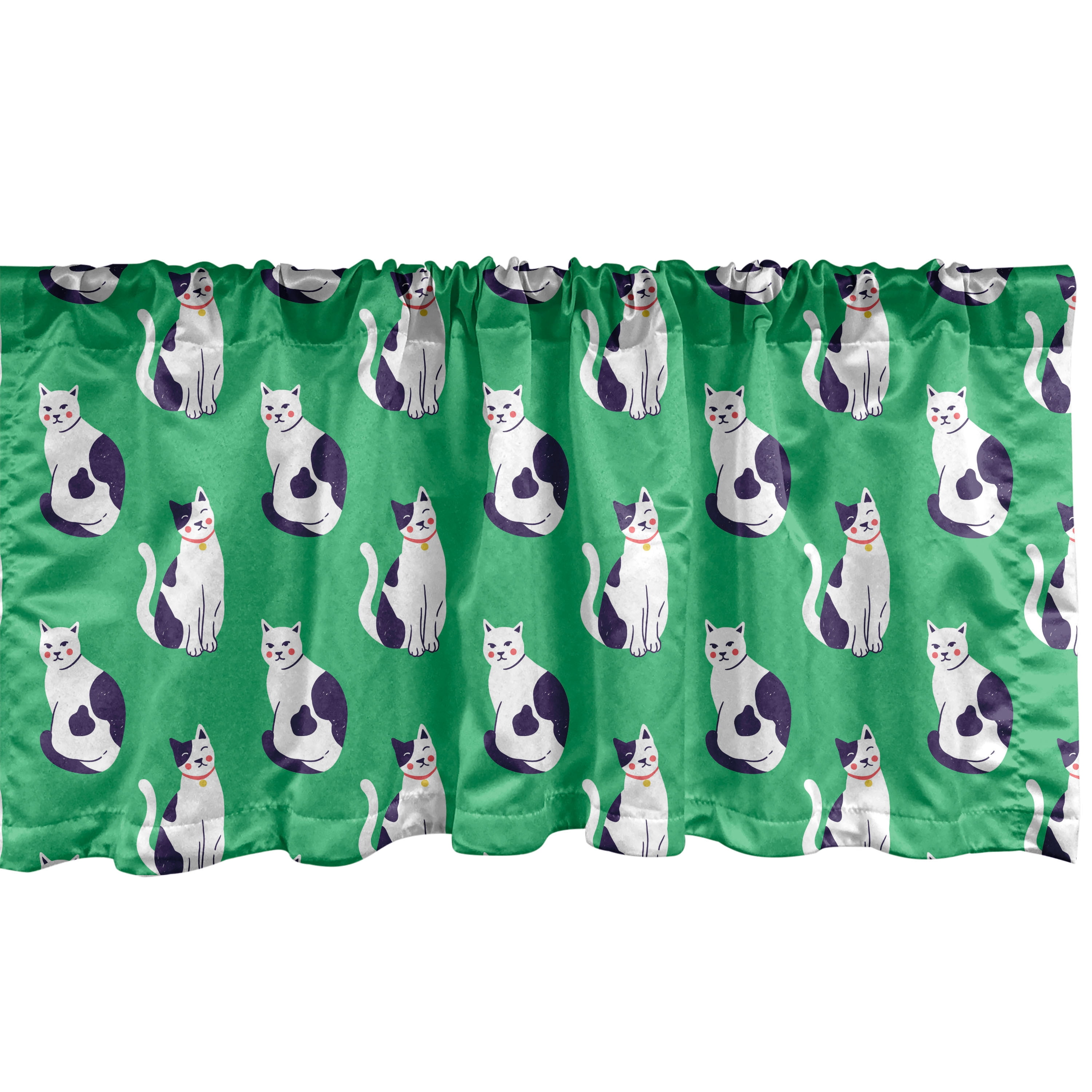Cat Window Valance, Kittens in Various Poses Funny Character Pets ...