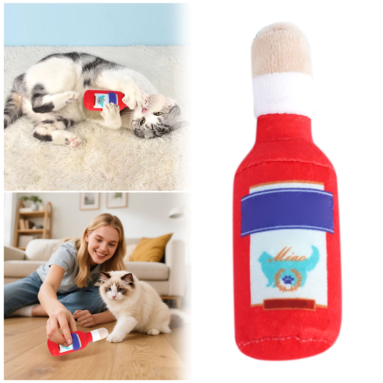 Cat Wine Bottle Cat Mint Cat Interactive Throw Built In Sound Paper ...