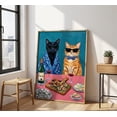 Cat Wine Party Quirky Dining Room Kitchen Decor Poster Unframed Paper ...