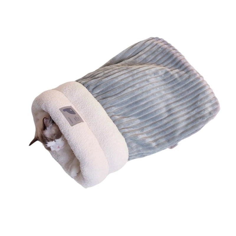 Cat Winter Sleeping Bag Soft Plush Cat Sack Self Warming Cat Cave Bed ...