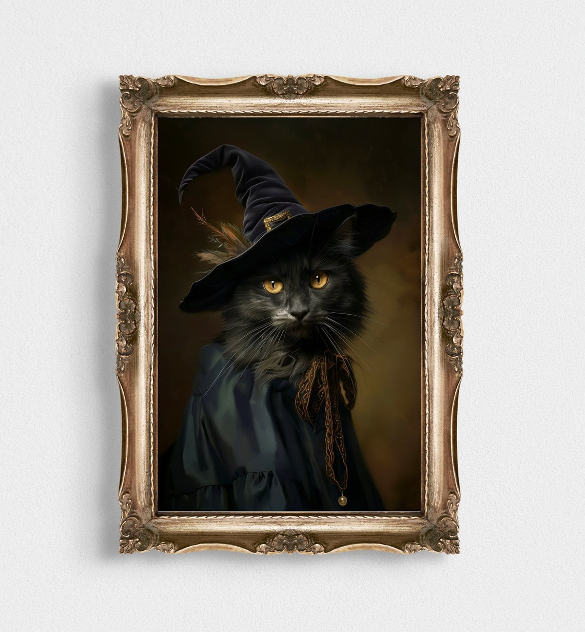 Cat Witch Vintage Poster, Gothic Victorian Art Poster, Dark Academia ...