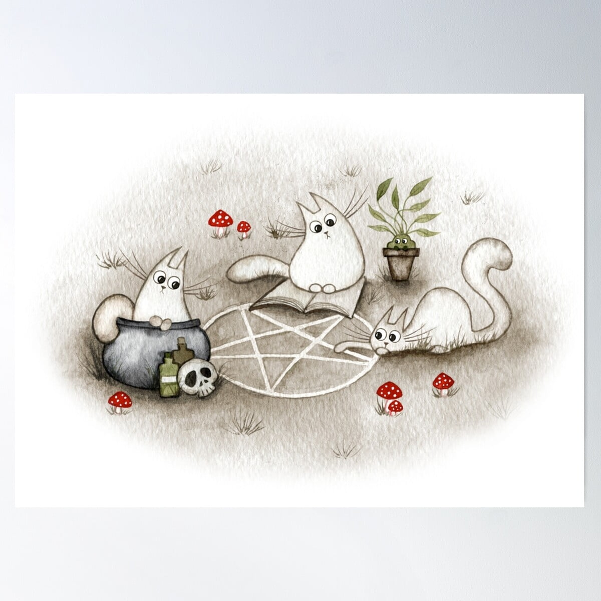 Cat Witchcraft Poster Wall Art, Modern Wall Decor For Living Room ...