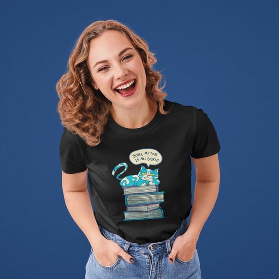 Cat With Books Reading Bookworm Cute Kitten T-Shirt - Walmart.com