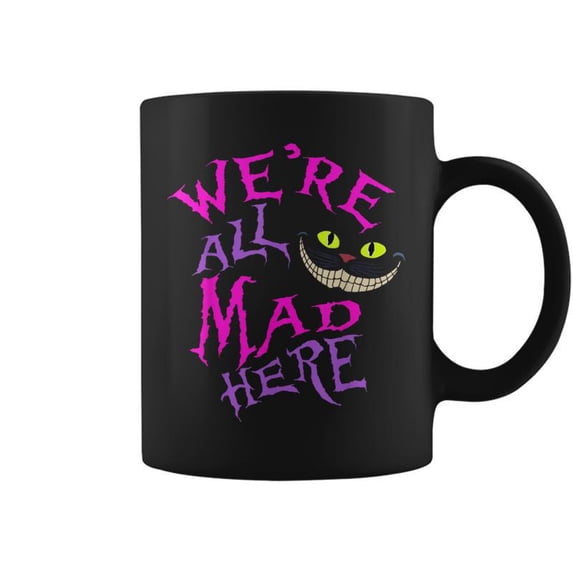 Cat With Mysterious Smile Were All Mad Here Wonderland Coffee Mugs ...