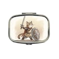 Cat With Sword And Shield Fantasy Medieval Cartoon Small Travel Handbag ...