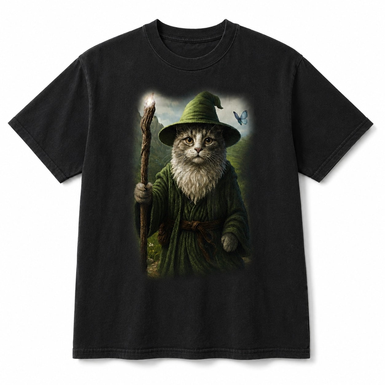 Cat Wizard Graphic Comfort Colors T-Shirt | Garment-Dyed Unisex Relaxed ...